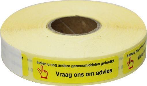 Spruyt Hillen Zelfzorgsignaal sticker geel -Indien..vraag advies 1000st ...